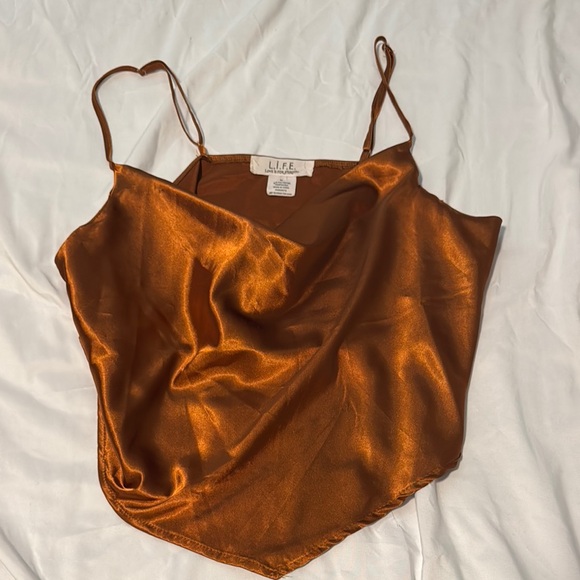 Tops | Womens Satin Cowl Neck Top Copper | Poshmark